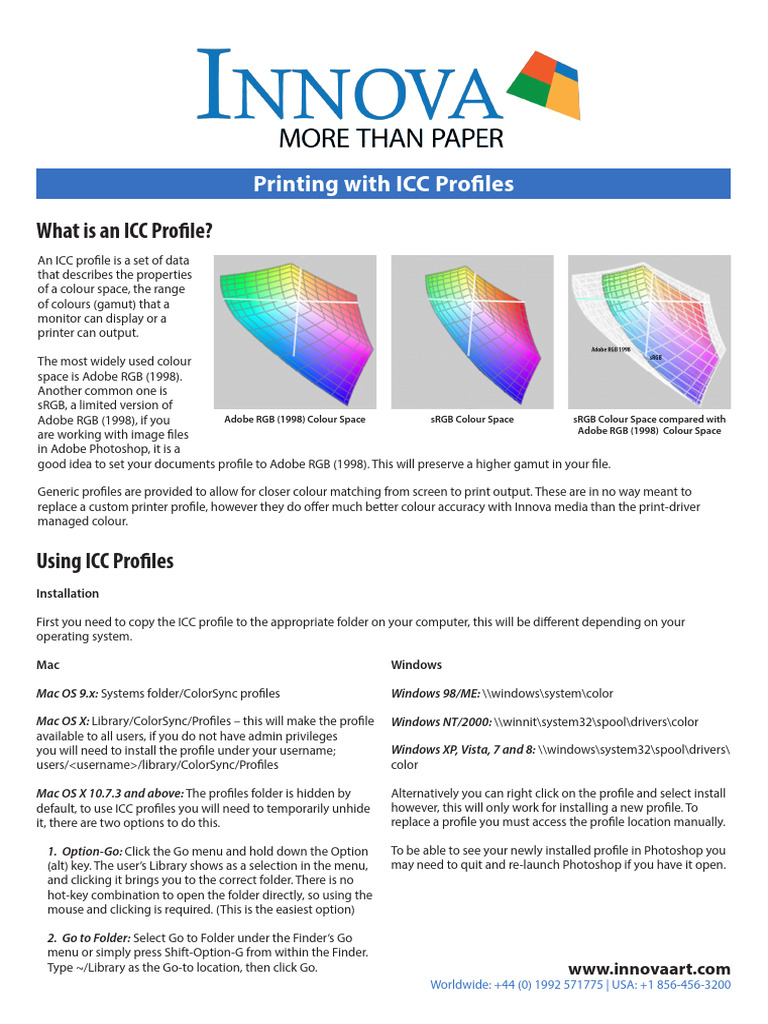 Printing With ICC Profiles | PDF | Adobe Photoshop | Finder (Software)