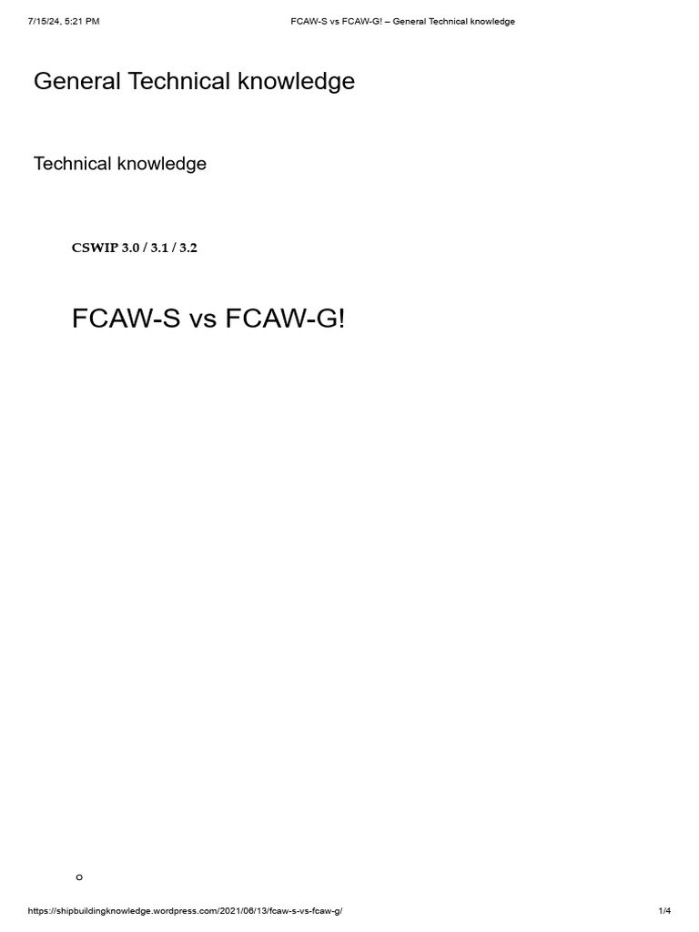 FCAW-S vs FCAW-G! – General Technical Knowledge | Download Free PDF ...