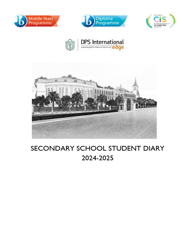 DPSI Secondary School Student Diary DP 1 2024-25 | PDF | Educational Assessment | Learning