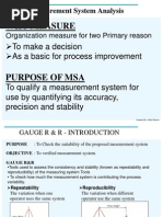 MSA: Cg, Cgk, and Gage R&R Overview | PDF | Data Analysis | Statistical ...
