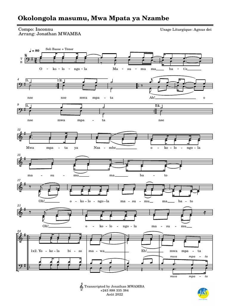 Agnus Dei: Usage Liturgique | PDF