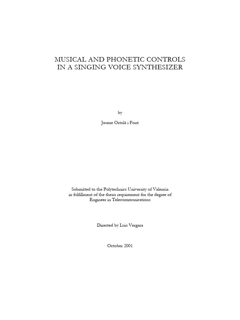 Musical and Phonetic Controls | PDF | Speech Synthesis | Spectral Density
