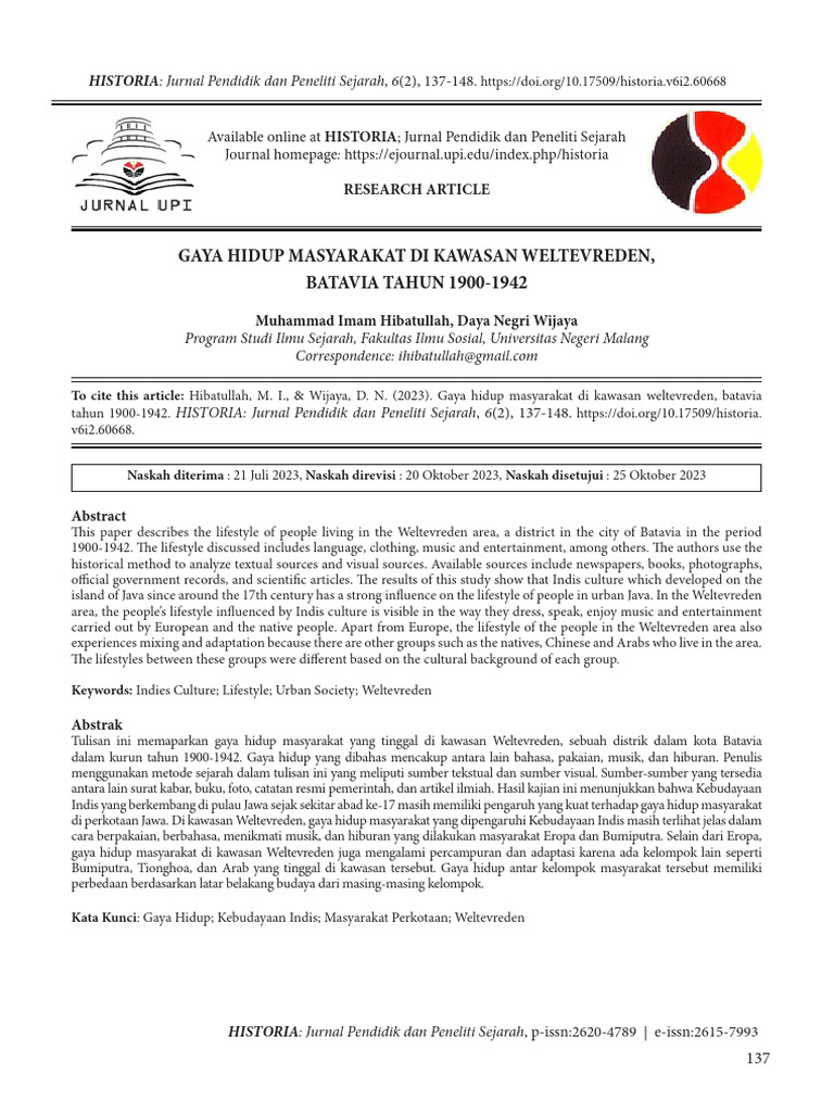 6.gaya Hidup Di Batavia 1900 | PDF | Sejarah