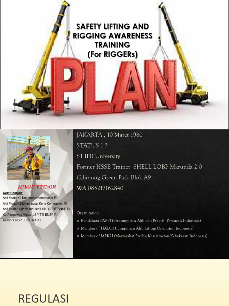 Safety Lifting Operation Training | PDF