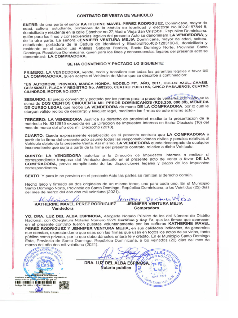 Documentos Vehiculo Jennifer Ventura | PDF