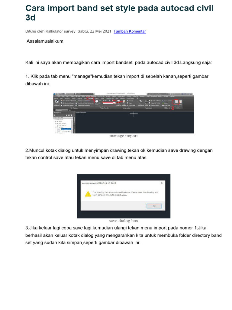 Cara Import Band Set Style Pada Autocad Civil 3d | PDF | Seni | Komputer