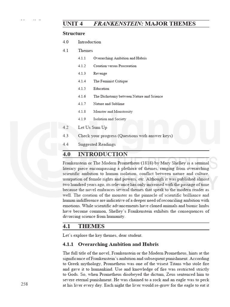 Major Themes in Frankenstein | PDF | Frankenstein | Mary Shelley