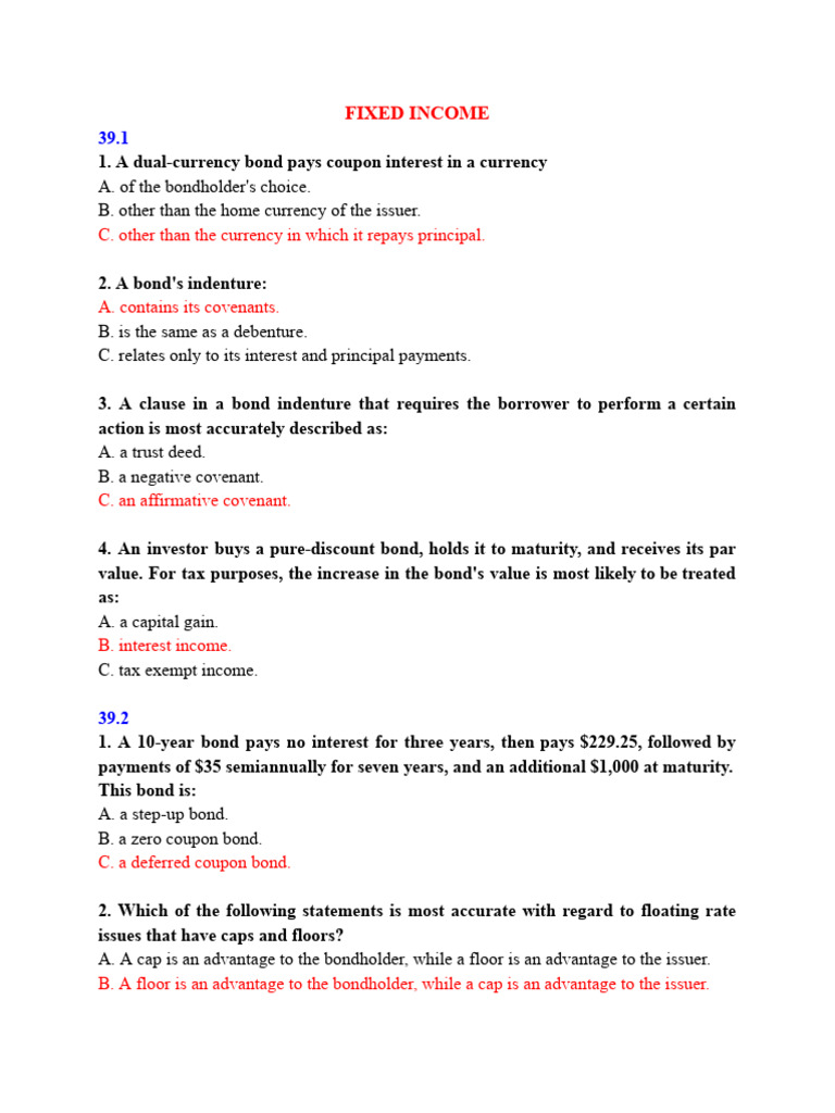 Fixed Income | PDF | Bond Duration | Bonds (Finance)