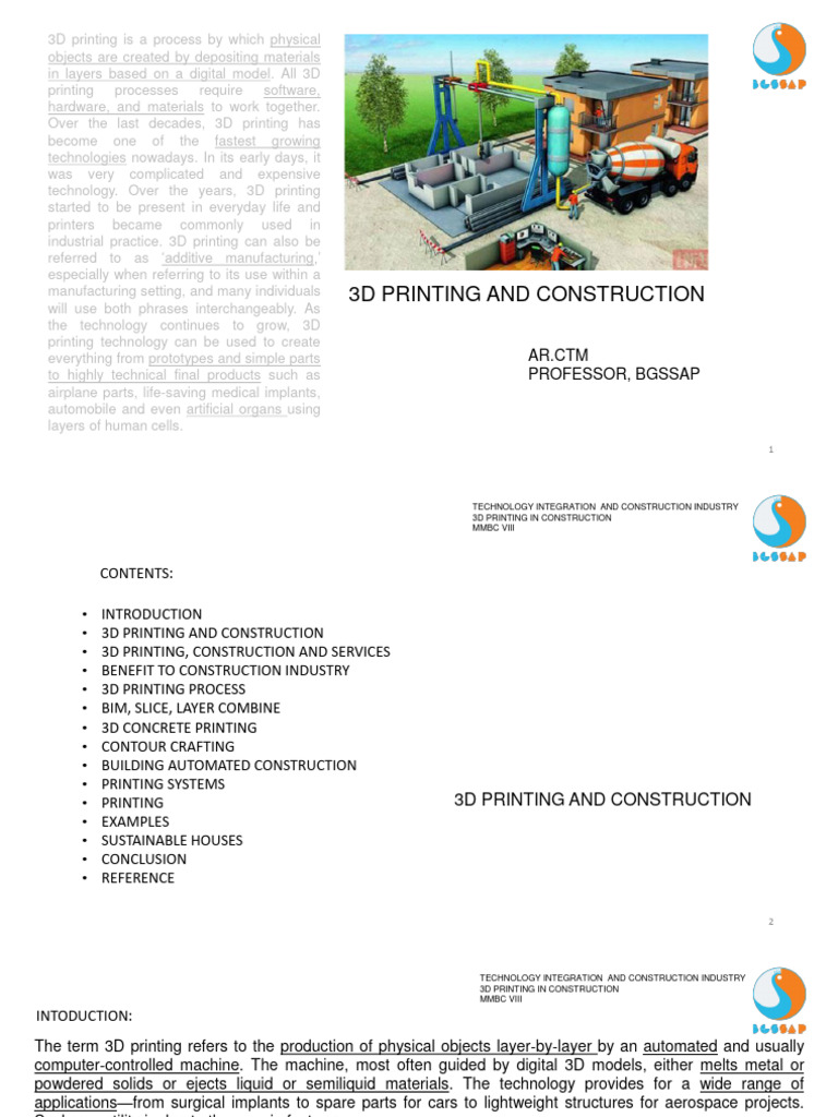 3D Printing and Construction | PDF | 3 D Printing | Building Information Modeling