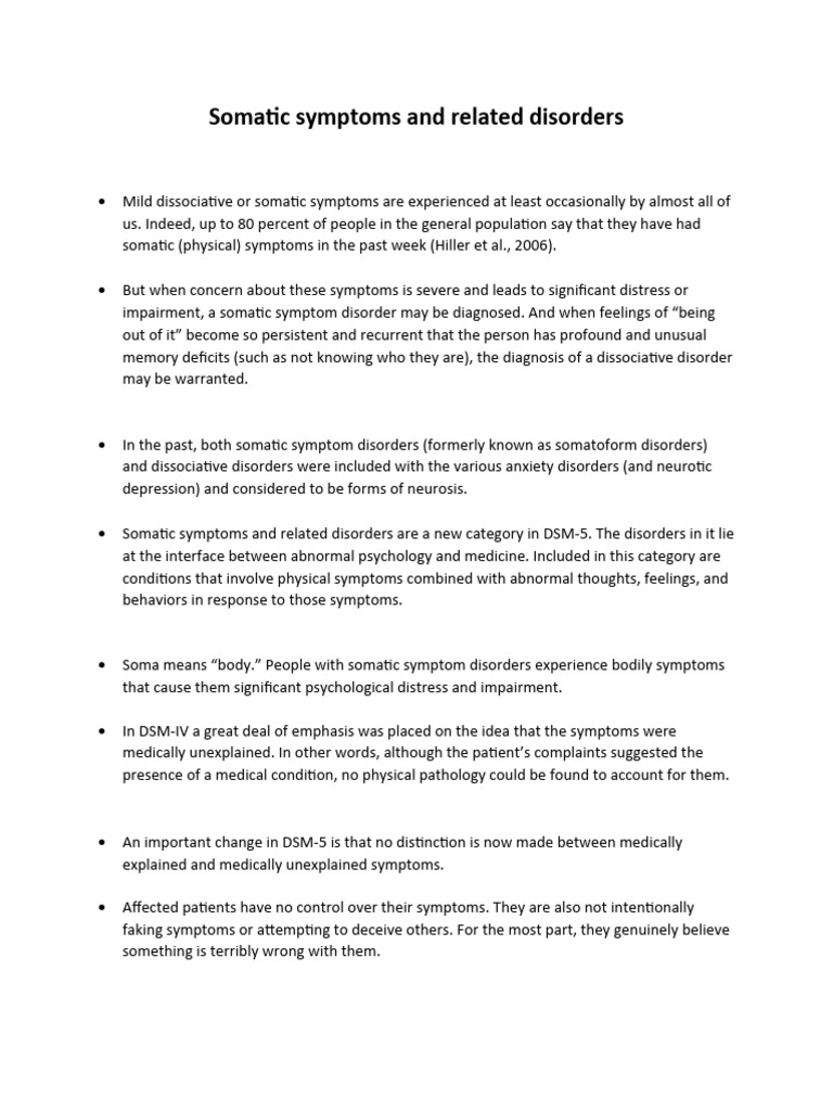 Understanding Somatic Symptom Disorders | PDF | Mental Disorder | Anxiety