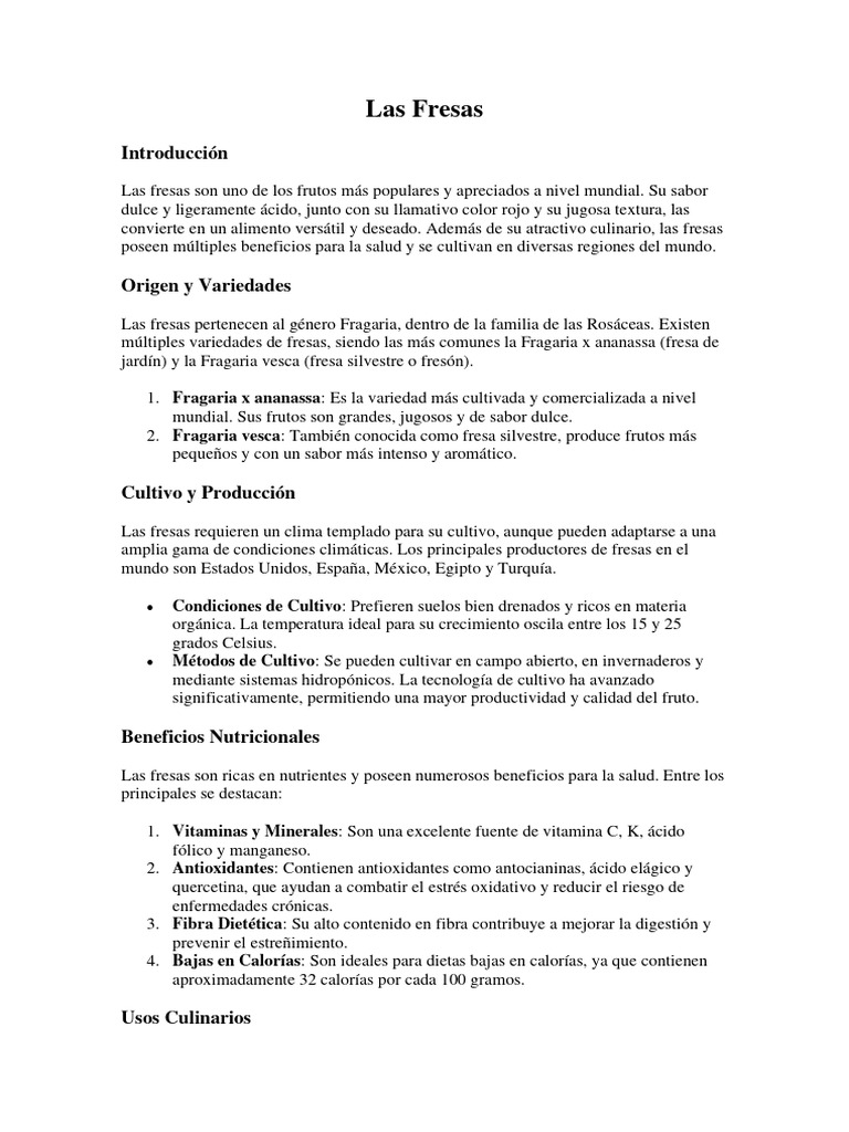 Las Fresas | PDF | fresa | Agricultura