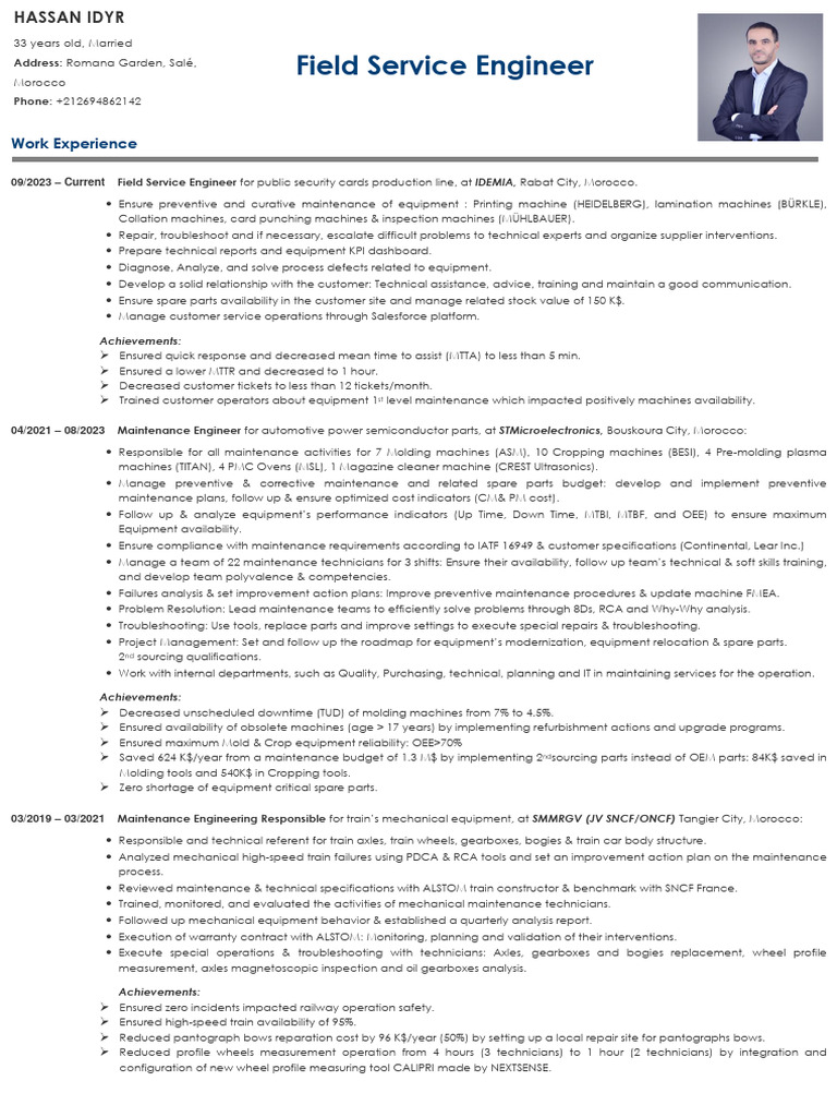 CV Hassan IDY | PDF | Reliability Engineering