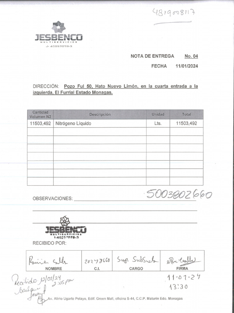 Nota de Entrega 04 | PDF