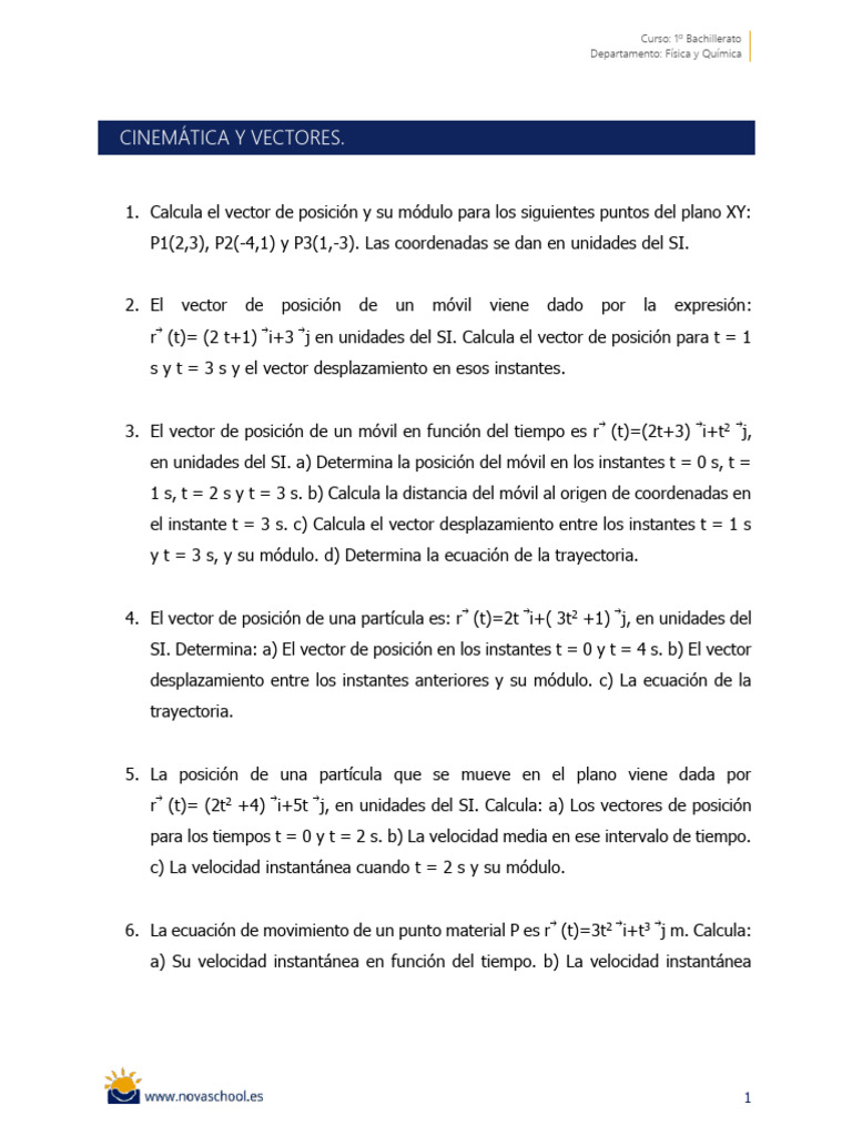 Cinemática y Vectores | PDF | Velocidad | Aceleración