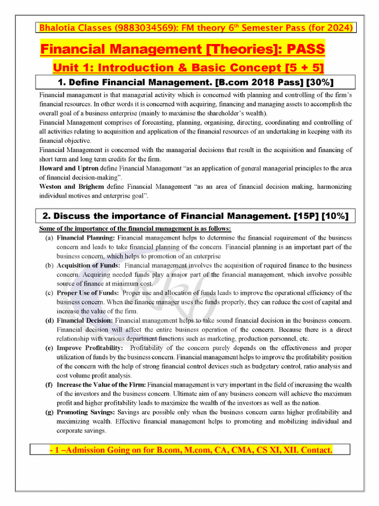 FM Theory Pass (2.30 PM by MISHTY Mam) | PDF