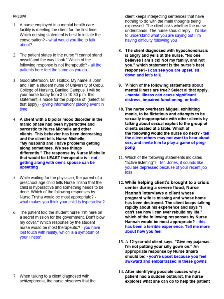 Prelim Term Pdf Nursing Mental Disorder