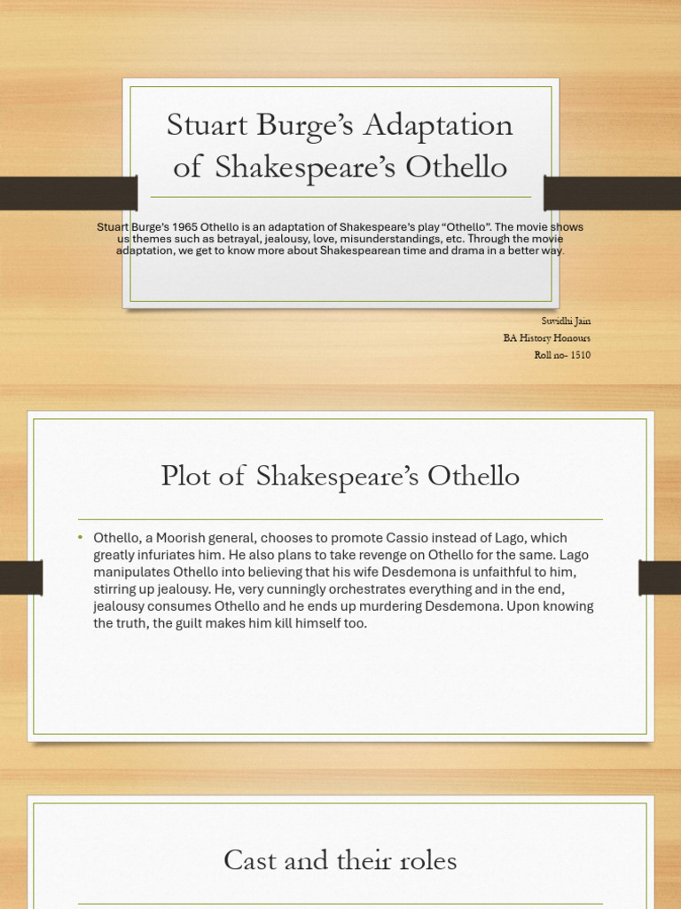 1965 Othello Film: Stuart Burge's Adaptation | PDF | Othello
