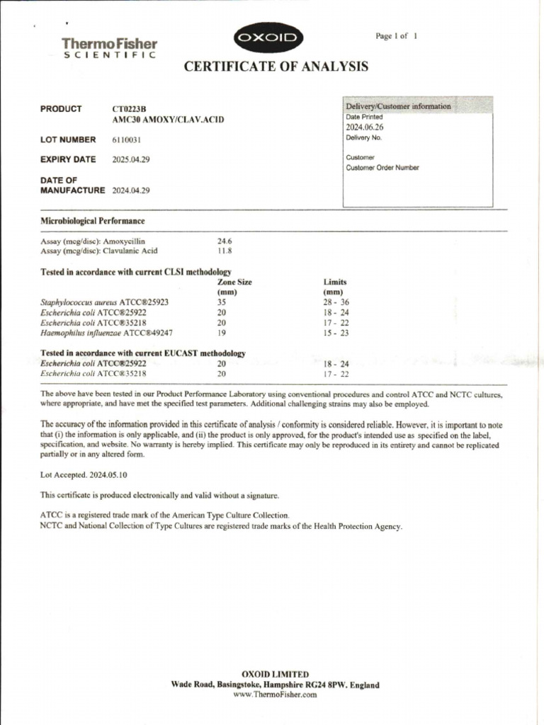 Amc30 Lote 6110031 | PDF
