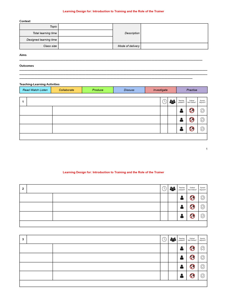Corporate Training Lesson Plan Template | PDF