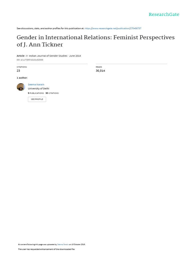 SeemaNarain IJG525085 | PDF | Feminism | Gender Studies