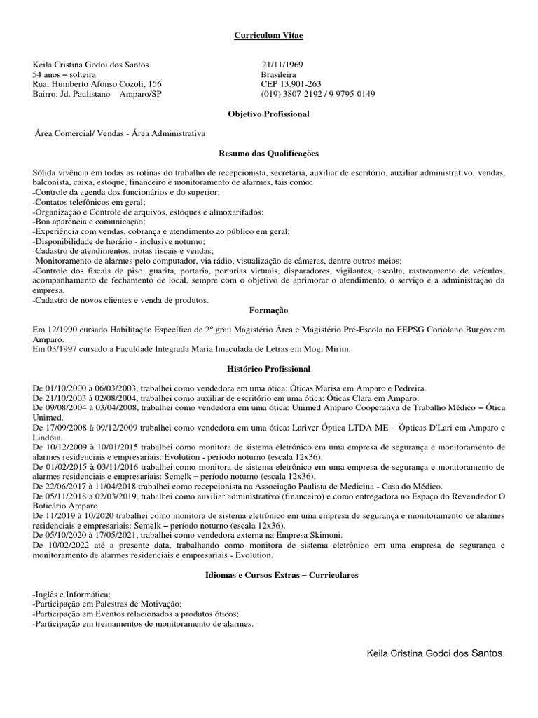 Curriculum Vitae - Keila Amparo | PDF