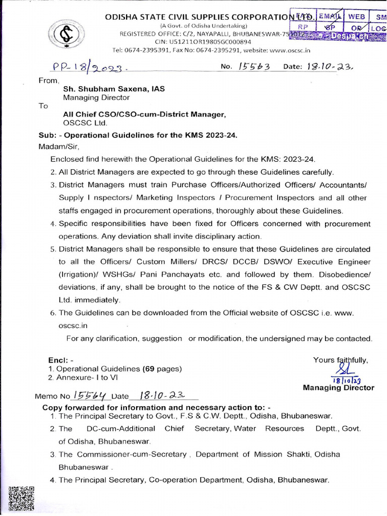 Operationalguidelines for Kms 2023 24 | PDF | Lease | Procurement
