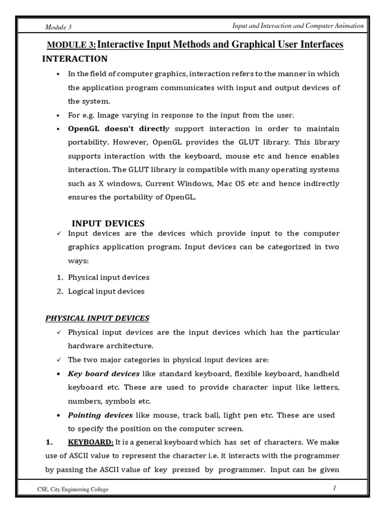 CG MODULE 3 NOTES | Download Free PDF | Computer Program | Programming