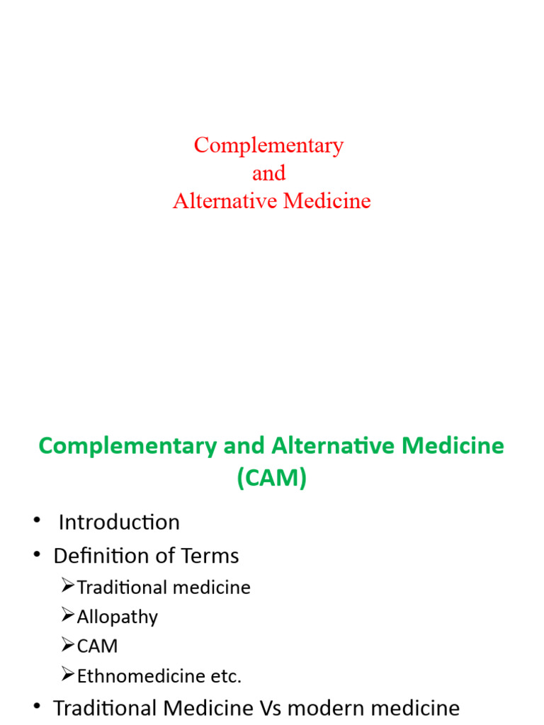 Introduction To Complementary and Alternative Medicine | PDF ...