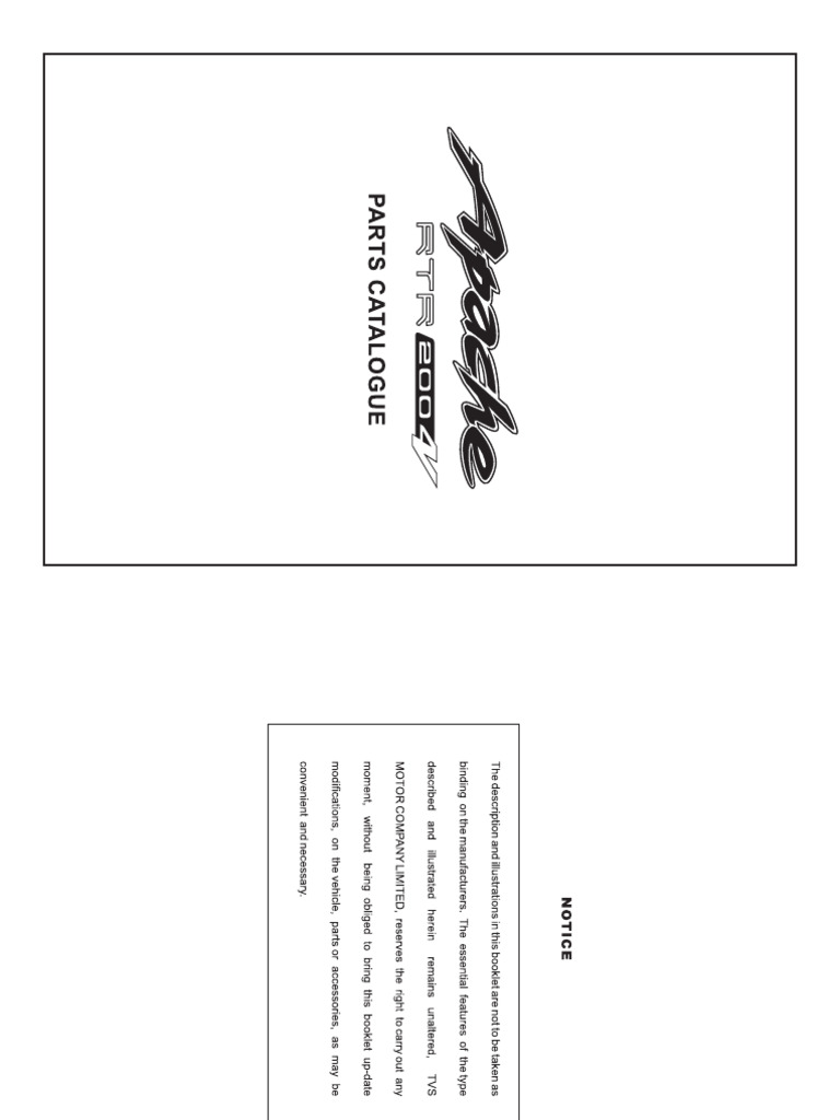 TVS Apache 200 Spare Parts Catalogue | PDF | Piston | Vehicle Technology