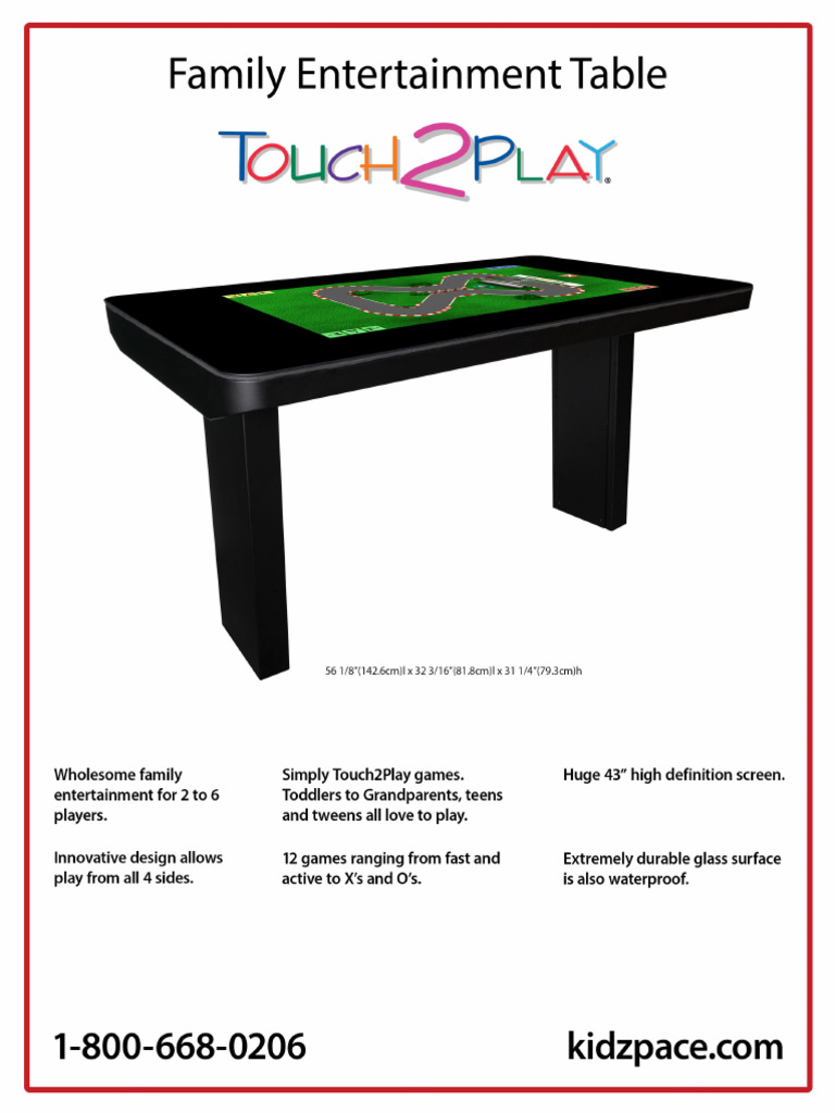 Touch2Play Family Entertainment Table MCD Booth Replacement 1 | PDF