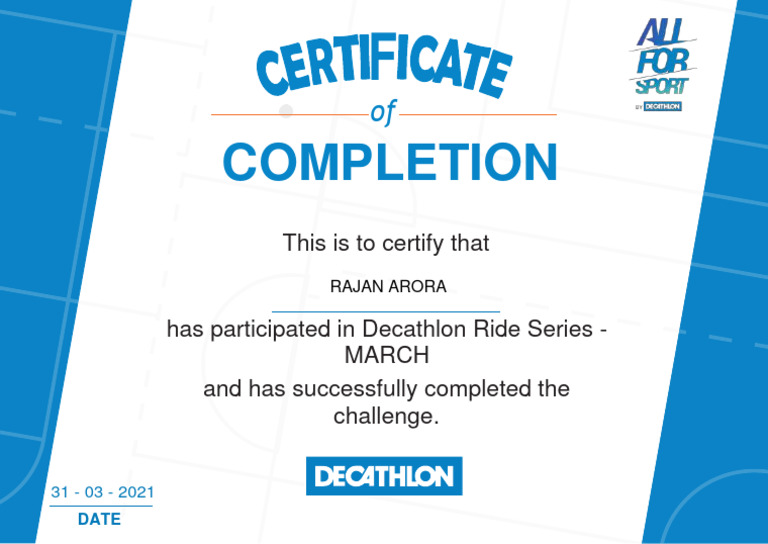 Decathlon Ride Series Certificate | PDF