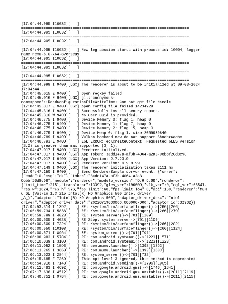 Renderer Initialization Log Errors | PDF | Software | Computing