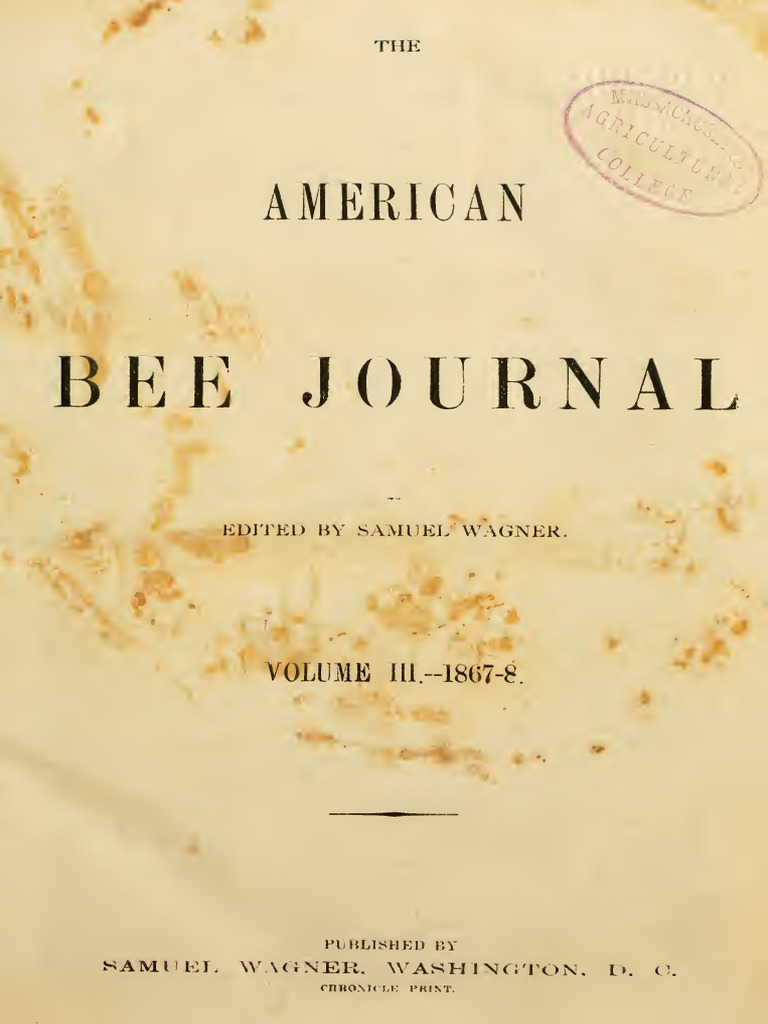 American Bee Journal Vol 03 1867 | PDF | Beekeeping | Beehive