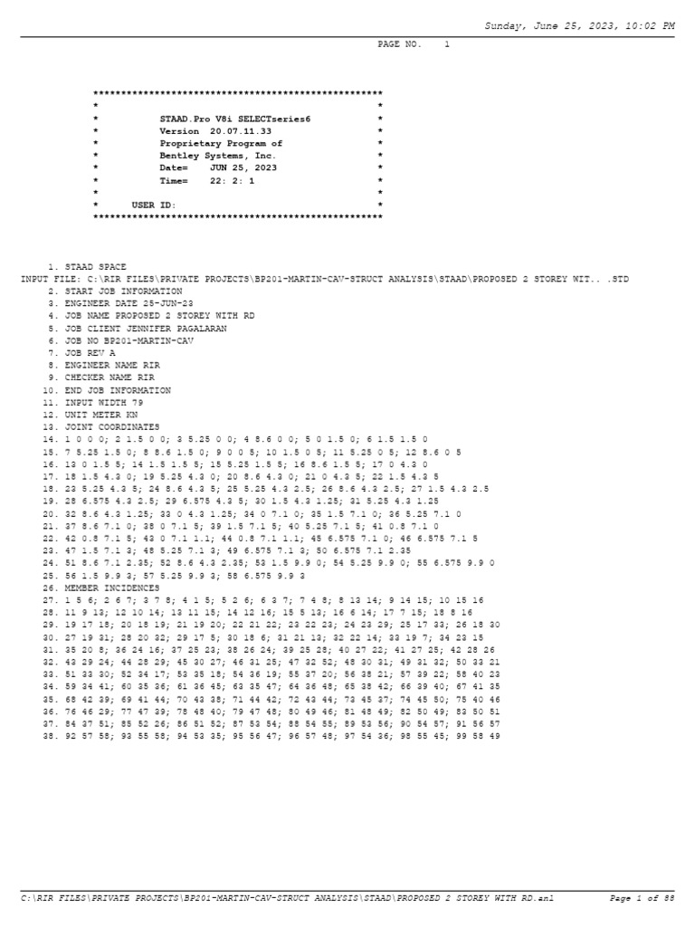 Staad Analysis | PDF | Applied And Interdisciplinary Physics | Civil Engineering