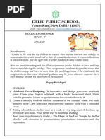 HOLIDAY HOMEWORK Class 1 | PDF