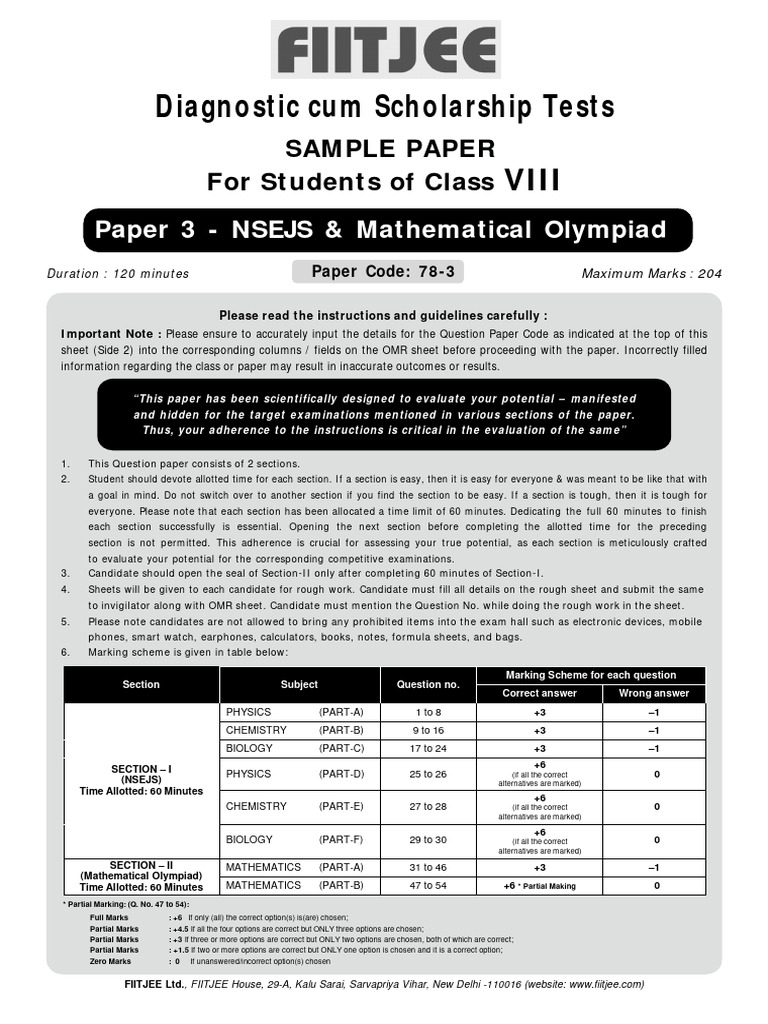 Dst-2425-Sample Paper-Class-Viii-P3-Nsejs & Mo | PDF | Triangle