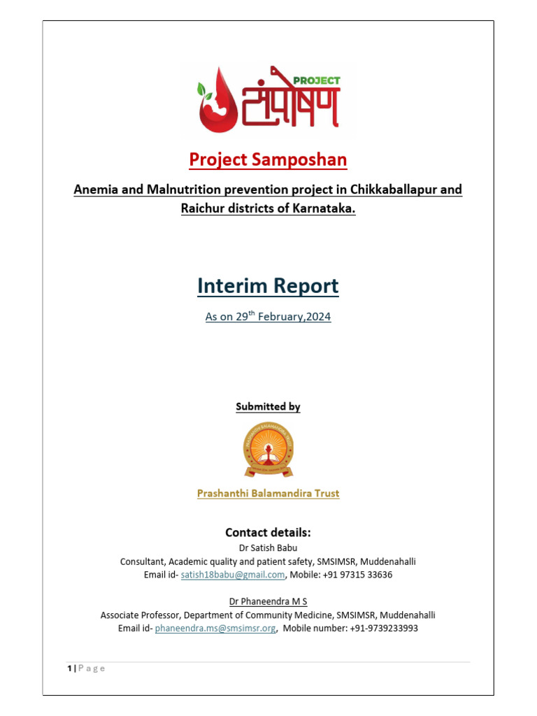 APCR Interim Report 060324 | PDF | Malnutrition | Vitamin B12