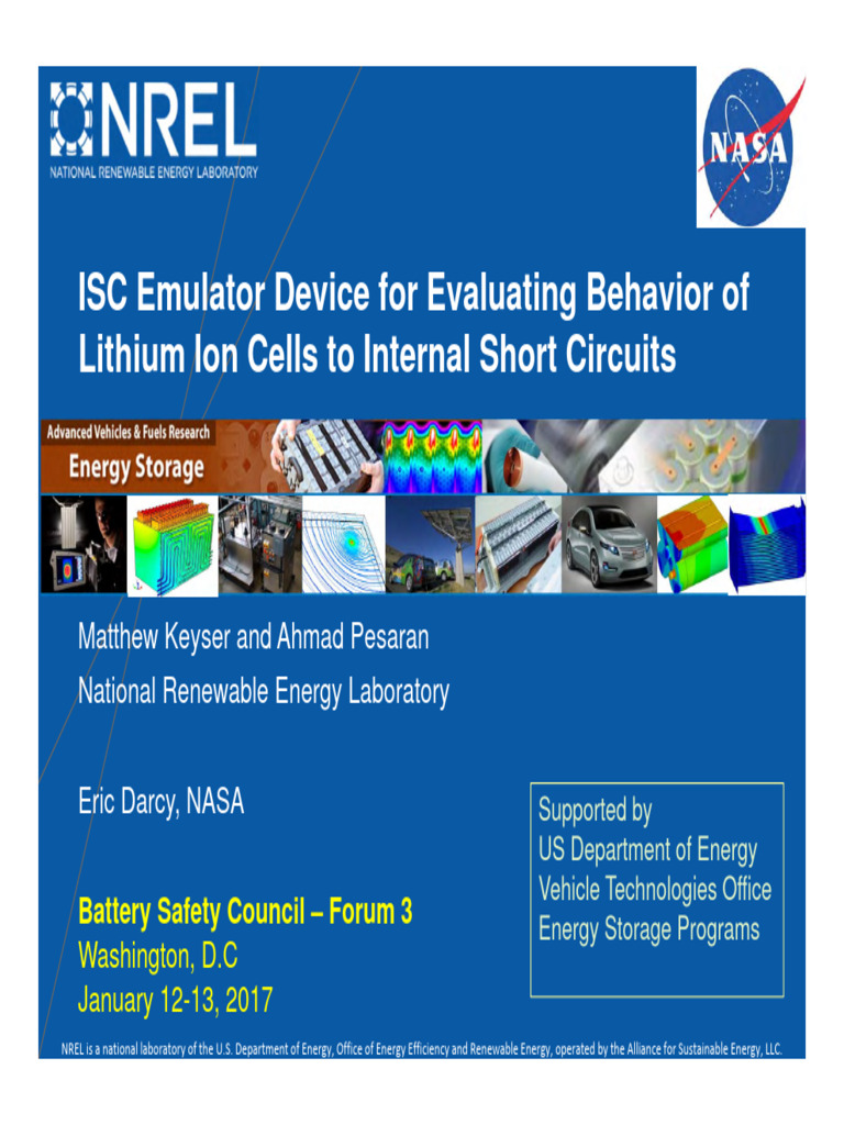 NREL - ISC Emulator Device For Evaluating Behavior of Lithium Ion Cells ...
