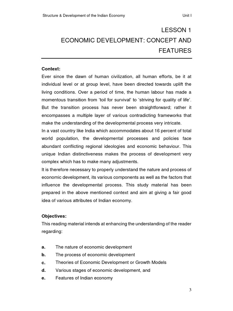 Unit I | PDF | Economic Growth | Economic Development