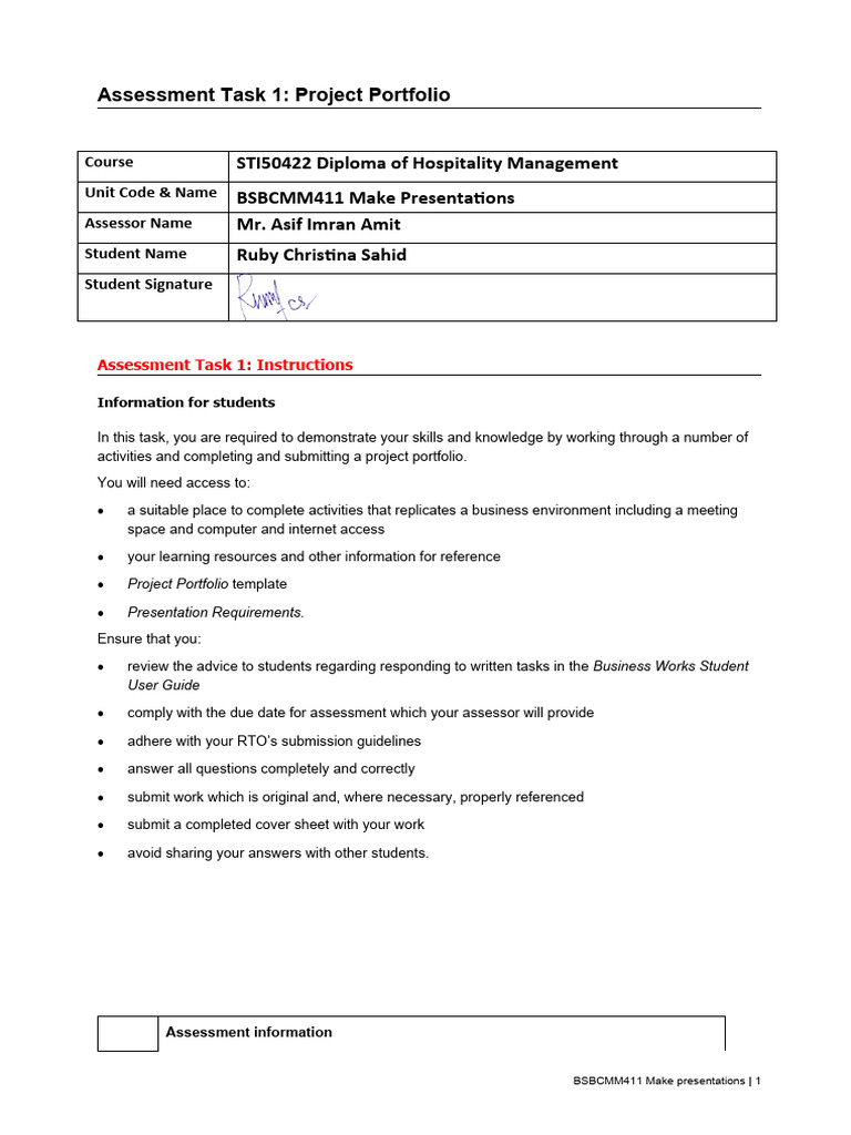 Assessment Task 1 BSBCMM411 | PDF | Communication | Information