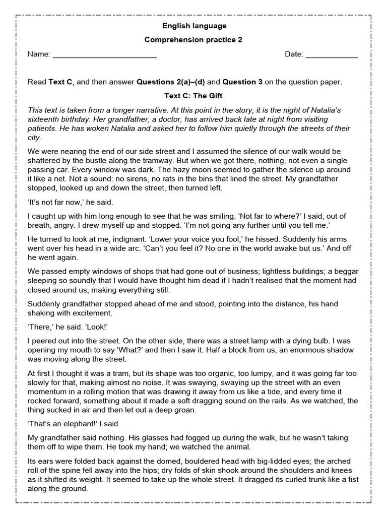 COMPREHENSION PRACT 2 | PDF