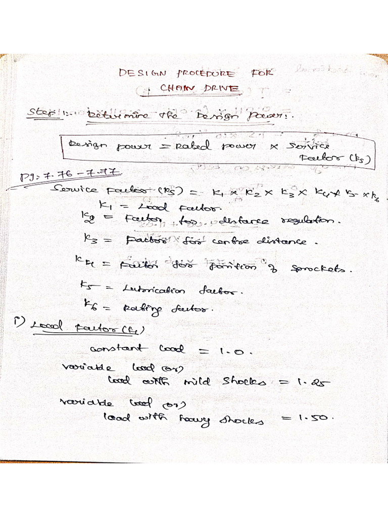 Design Procedure of Chain Drive | PDF