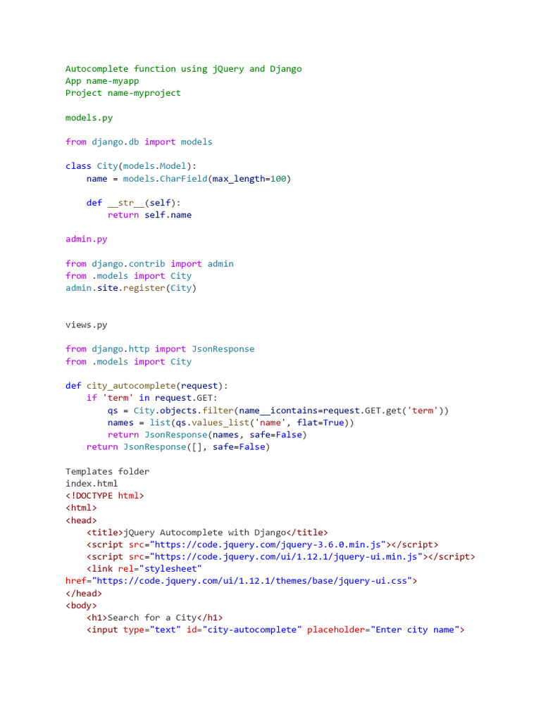 Autocomplete Function Using Jquery And Django Pdf 