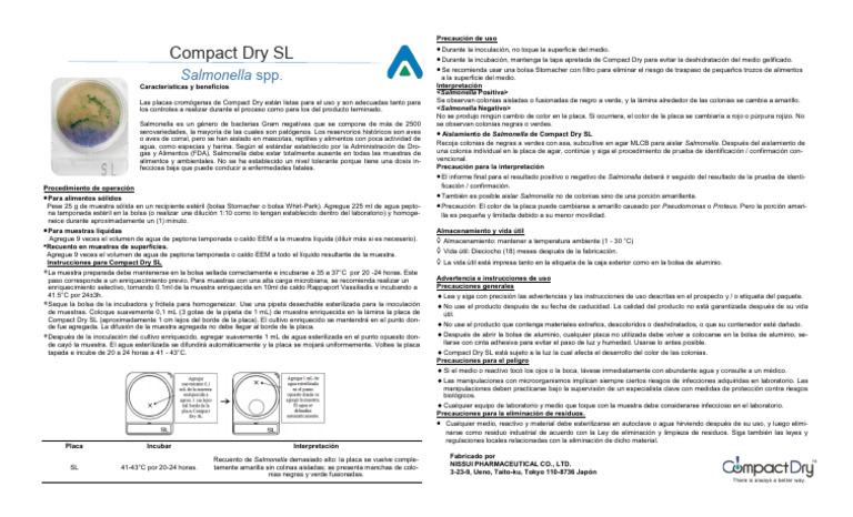 Compact Dry SL (3) | PDF | Salmonela | Laboratorios