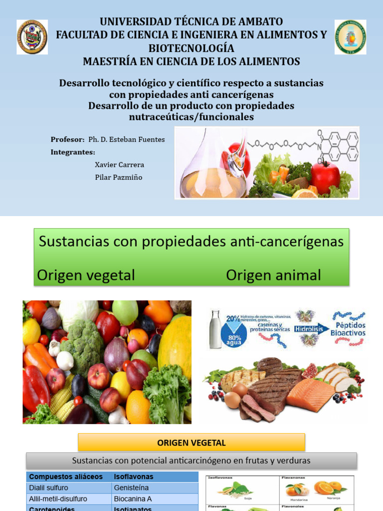 Compuestos Bioactivos Anticancerigenos y Desarrollo de Nuevos Productos ...