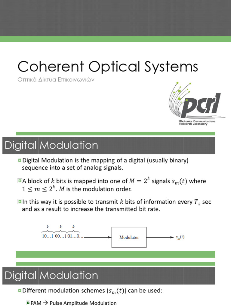 Lecture 4 CoherentOptical DSP | PDF | Modulation | Dispersion (Optics)