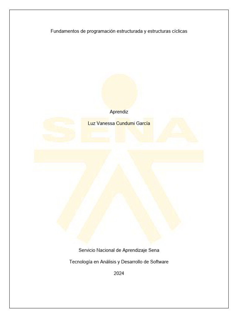 Fundamentos De Programación Estructurada Y Estructuras Cíclicas Pdf