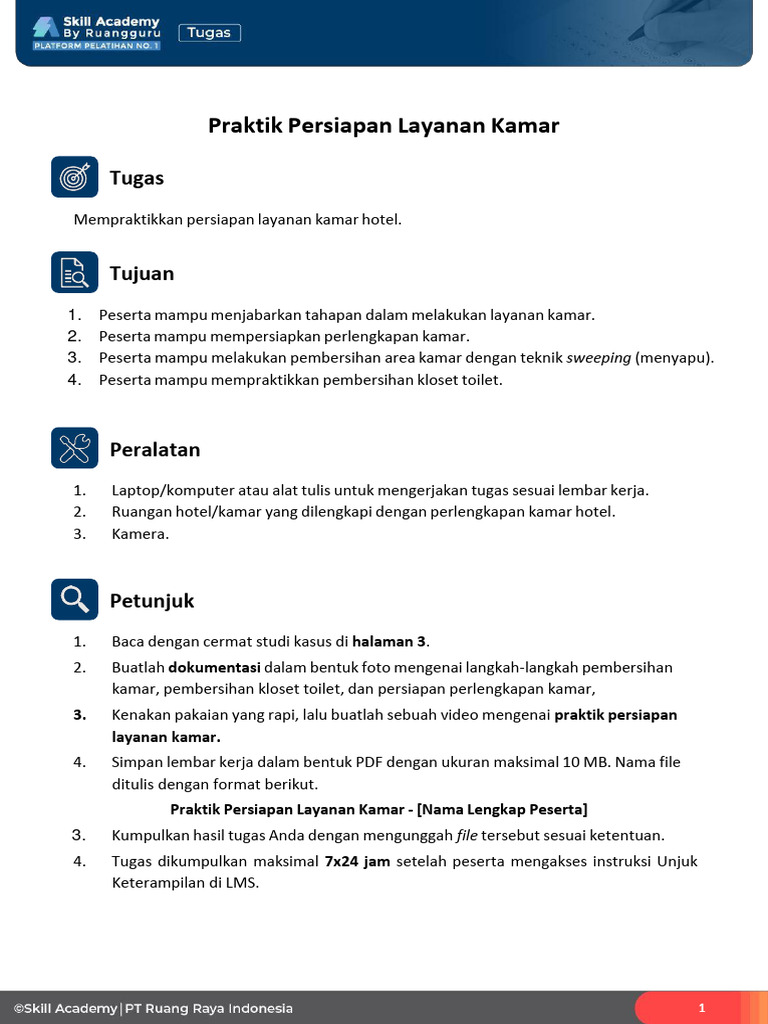 Praktik Persiapan Layanan Kamar - (JAMILAH TGK PRANG) | PDF