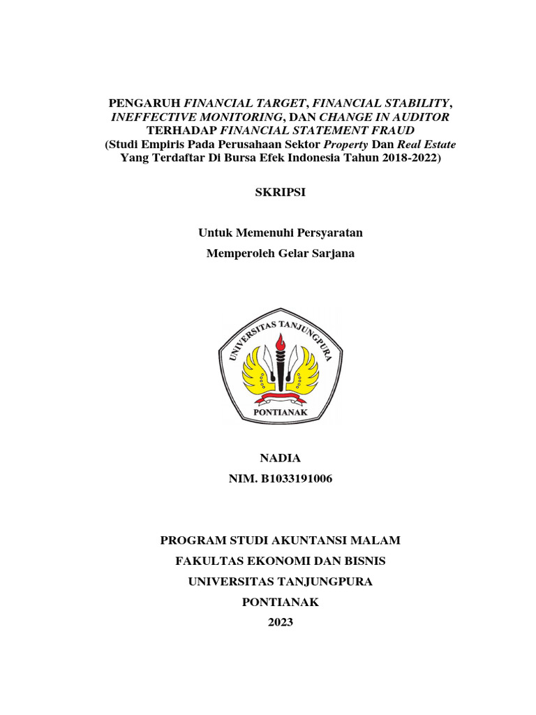 Skripsi Nadia - B1033191006 | PDF | Bisnis