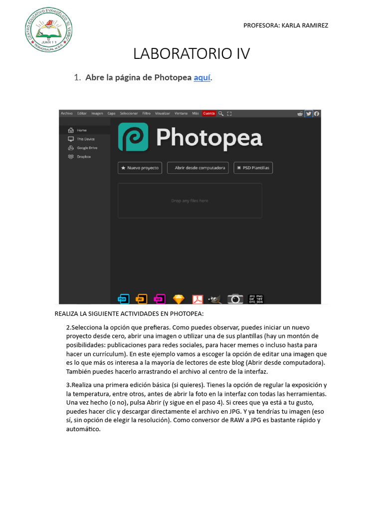 Laboratorio Iv | PDF | Formato de imagen sin procesar | Adobe Photoshop